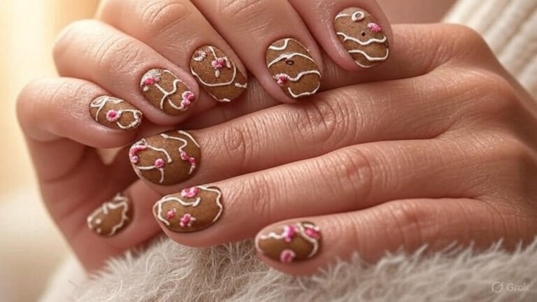 Gingerbread Nails: The Festive Nail Art Trend Taking 2025 by Storm